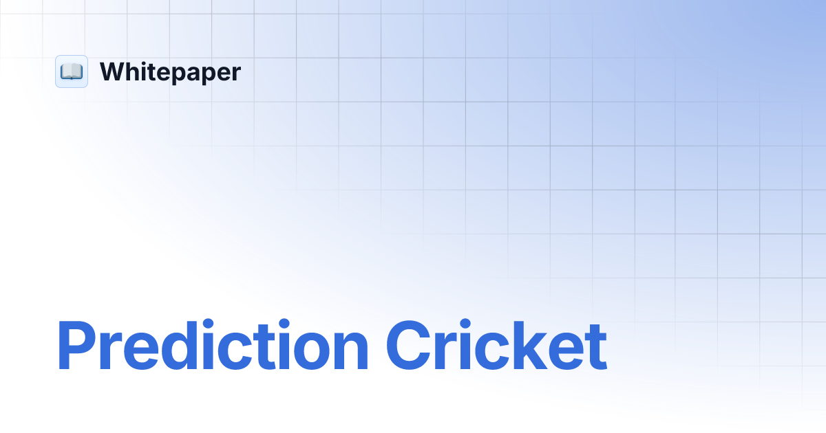 Prediction Cricket | Whitepaper